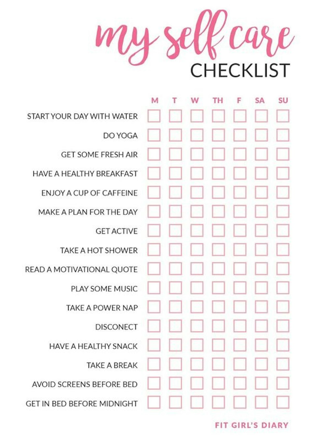 10 self-care checklists to help you take better care of you