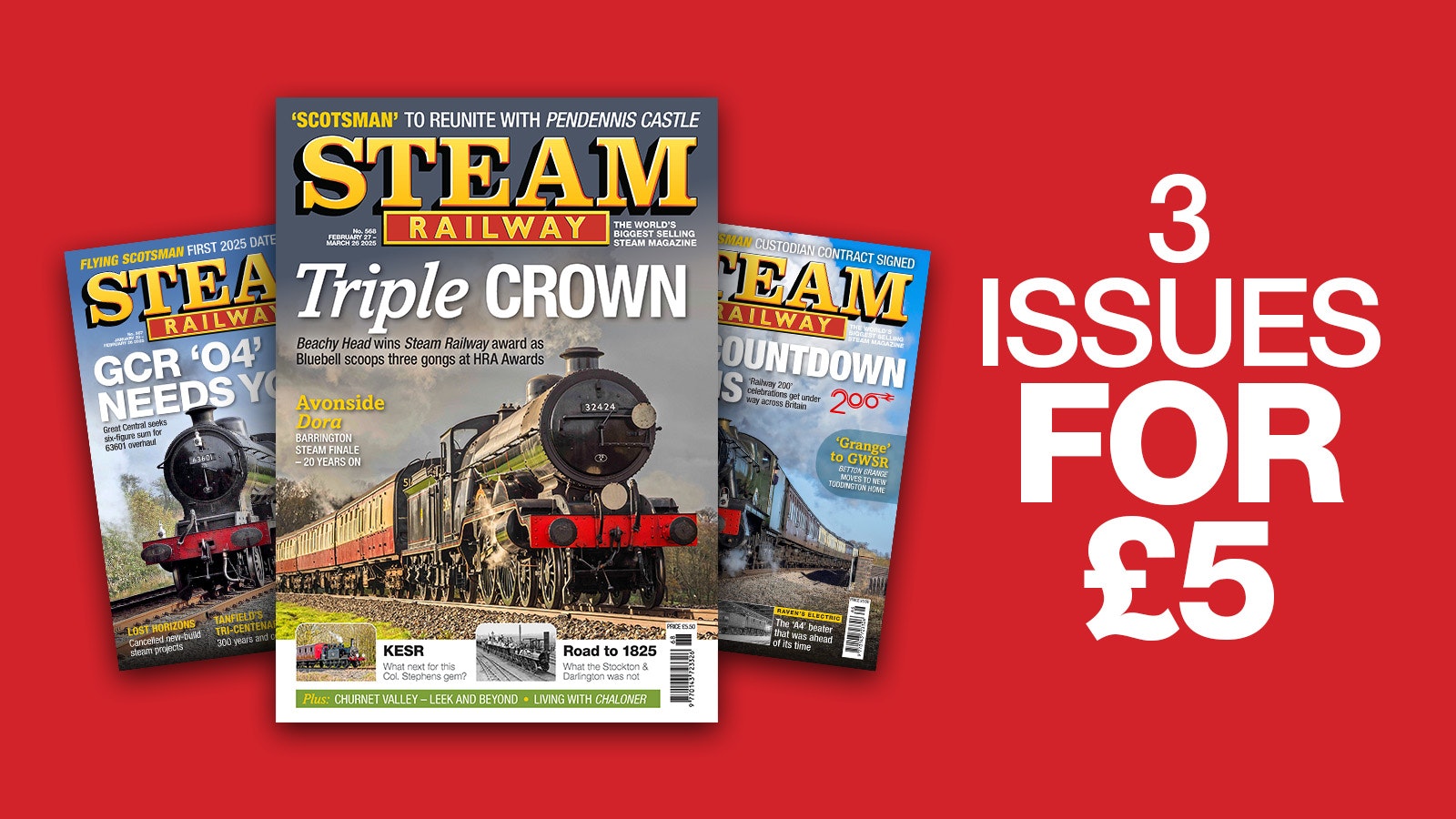 3 issues for only £5 | Steam Railway 3 issues for only £5 | Steam Railway