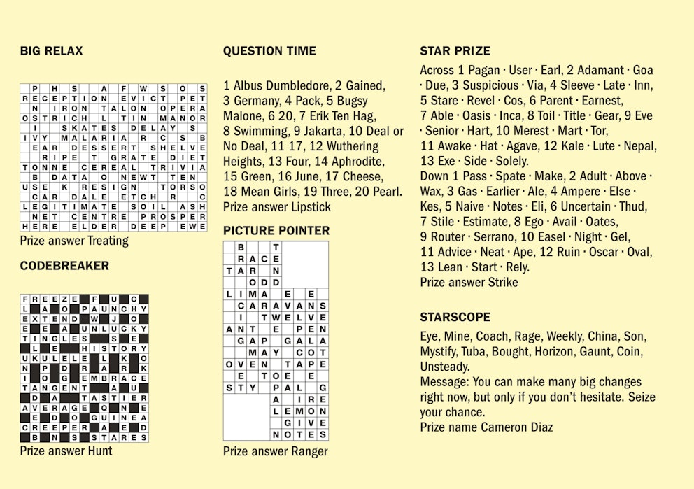 Take a Break Issue 4 Answers | Competitions | Take a Break