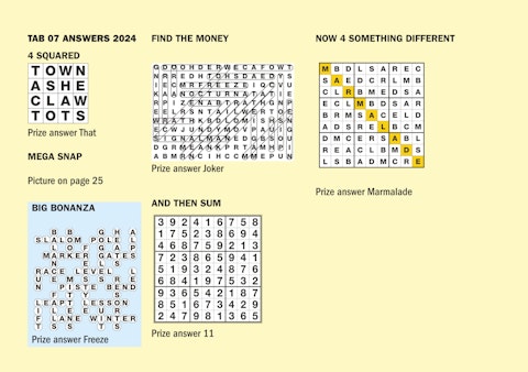 Take a Break Issue 7 Answers | Competitions | Take a Break