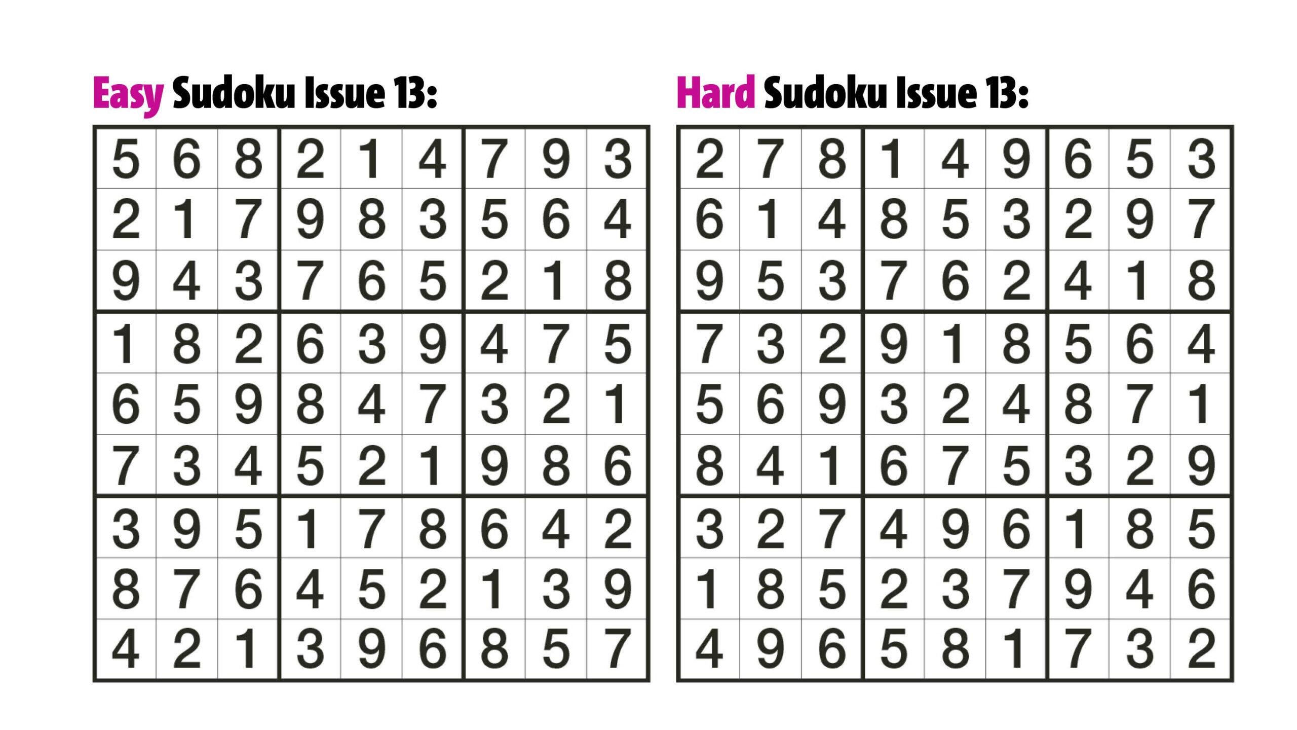Sudoku Answers | Competitions | Bella